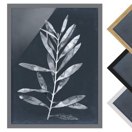 Bilderwelten Bild mit Rahmen - Hochformat Verzweigung auf Denim I