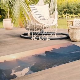 Vinylteppich Sonnenaufgang in Berglandschaft