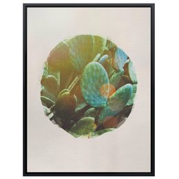 Bilderwelten Leinwandbild - Hochformat Wasserfarben - Feigenkaktus