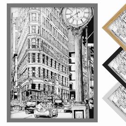 Bilderwelten Bild mit Rahmen - Hochformat Stadtstudie - Flatiron Building