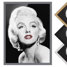 Bilderwelten Bild mit Rahmen - Hochformat Marilyn mit Ohrschmuck