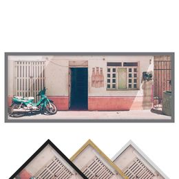 Bilderwelten Bild mit Rahmen - Panorama Mini Supermarkt Vintage