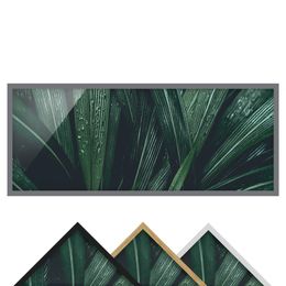 Bilderwelten Bild mit Rahmen - Panorama Gr&uuml;ne Palmenbl&auml;tter