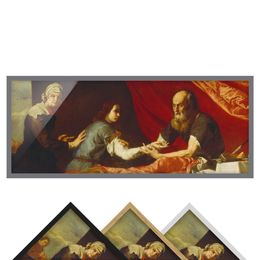 Bilderwelten Bild mit Rahmen - Panorama Jusepe de Ribera - Isaac und Jakob