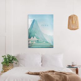 Bilderwelten Leinwandbild Henry Rivers Vintage Kunstdruck Reiseposter - Peru Leinwanddruck Hochformat Wandbild moderne Bilder auf Leinwand Wohnzimmer