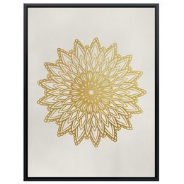 Bilderwelten Leinwandbild Mandala Sonne Illustration wei&szlig; gold