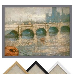 Bilderwelten Bild mit Rahmen - Querformat Claude Monet - Themsebr&uuml;cke
