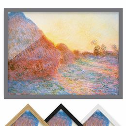 Bilderwelten Bild mit Rahmen - Querformat Claude Monet - Strohschober