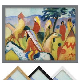 Bilderwelten Bild mit Rahmen - Querformat August Macke - Reitende Indianer beim Zelt