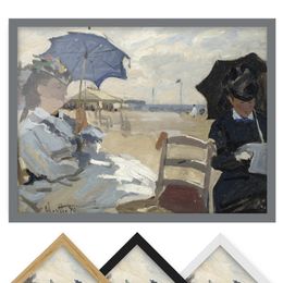 Bilderwelten Bild mit Rahmen - Querformat Claude Monet - Strand von Trouville