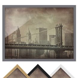 Bilderwelten Bild mit Rahmen - Querformat Vintage New York