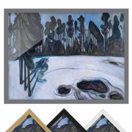 Bilderwelten Bild mit Rahmen - Querformat Edvard Munch - Sternennacht