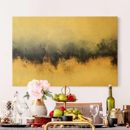 Bilderwelten Leinwandbild - Querformat Wolkenhimmel mit Gold