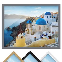 Bilderwelten Bild mit Rahmen - Querformat Santorini