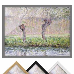 Bilderwelten Bild mit Rahmen - Querformat Claude Monet - Weidenb&auml;ume Fr&uuml;hling