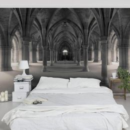 Bilderwelten 3D Tapete - Fototapete Arkaden - Historische S&auml;ulen - Schwarz Wei&szlig; - Wandtapete Schlafzimmer Wohnzimmer - auch selbstklebend
