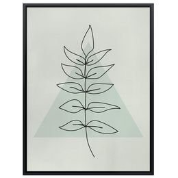 Bilderwelten Leinwandbild - Hochformat Zweig Geometrie Dreieck Line Art