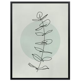 Bilderwelten Leinwandbild - Hochformat Zweig Geometrie Kreis Line Art