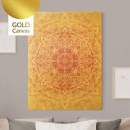 Bilderwelten Leinwandbild Mandala Aquarell Sonne Ornament rosa