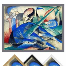 Bilderwelten Bild mit Rahmen - Querformat Franz Marc - Tr&auml;umendes Pferd