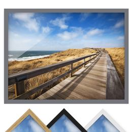 Bilderwelten Bild mit Rahmen - Querformat Nordseespaziergang