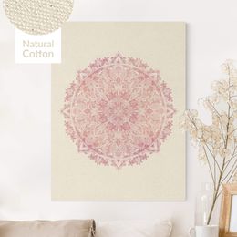 Bilderwelten Leinwandbild Mandala Aquarell Rose Ornament rosa
