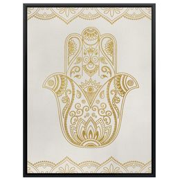 Bilderwelten Leinwandbild Hamsa Hand Illustration wei&szlig; gold