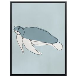 Bilderwelten Leinwandbild - Hochformat Schildkr&ouml;te Line Art