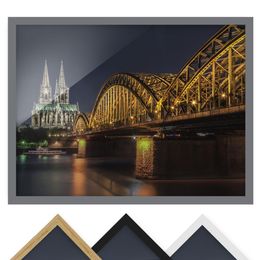 Bilderwelten Bild mit Rahmen - Querformat K&ouml;lner Dom