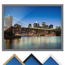 Bilderwelten Bild mit Rahmen - Querformat Brooklyn Br&uuml;cke in New York