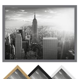 Bilderwelten Bild mit Rahmen - Querformat Manhattan Skyline