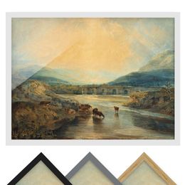 Bilderwelten Bild mit Rahmen Natur blau modern inkl. Rahmung - William Turner - Aufklaren - Landschaft Wohnzimmer Schlafzimmer