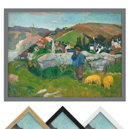 Bilderwelten Bild mit Rahmen - Querformat Paul Gauguin - Der Schweinehirt