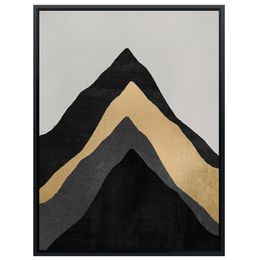 Bilderwelten Leinwandbild - Hochformat Goldener Berg Schwarz Wei&szlig;