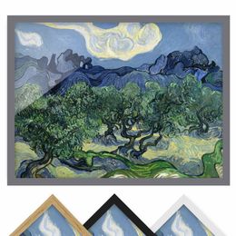 Bilderwelten Bild mit Rahmen - Querformat Vincent van Gogh - Olivenb&auml;ume