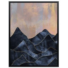 Bilderwelten Leinwandbild - Hochformat Goldene D&auml;mmerung &uuml;ber Gebirge