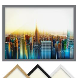Bilderwelten Bild mit Rahmen - Querformat Manhattan Abstrakt