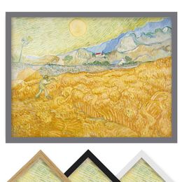 Bilderwelten Bild mit Rahmen - Querformat Vincent van Gogh - Kornfeld mit Schnitter