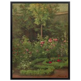 Bilderwelten Leinwandbild - Hochformat Camille Pissarro - Ein Rosengarten