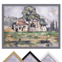 Bilderwelten Bild mit Rahmen - Querformat Paul C&eacute;zanne - Ufer der Marne