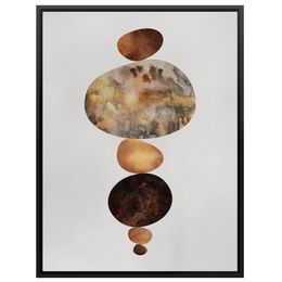 Bilderwelten Leinwandbild - Hochformat Balance Wei&szlig; Gold