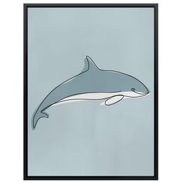 Bilderwelten Leinwandbild - Hochformat Delfin Line Art