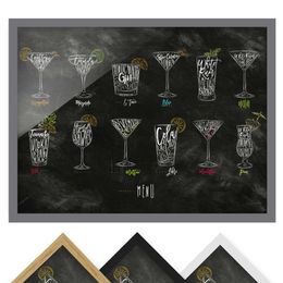 Bilderwelten Bild mit Rahmen - Querformat Cocktail Menu