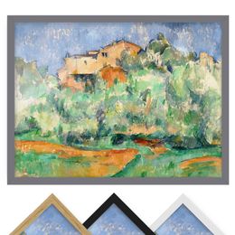 Bilderwelten Bild mit Rahmen - Querformat Paul C&eacute;zanne - Haus auf Anh&ouml;he