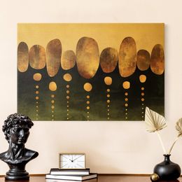 Bilderwelten Leinwandbild - Querformat Abstrakte goldene Steine