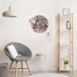 Bilderwelten Glasbild - Hochformat Wasserfarben - Marienk&auml;fer im Garten