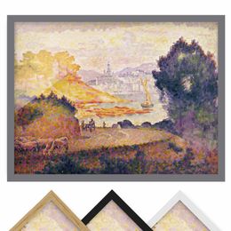 Bilderwelten Bild mit Rahmen - Querformat Henri Edmond Cross - Aussicht auf Menton