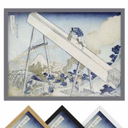 Bilderwelten Bild mit Rahmen - Querformat Katsushika Hokusai - In den Totomi Bergen
