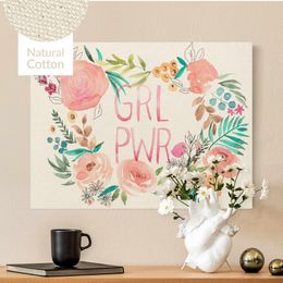 Bilderwelten Leinwandbild - Querformat Rosa Bl&uuml;ten - Girl Power