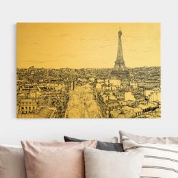 Bilderwelten Leinwandbild - Querformat Stadtstudie - Paris